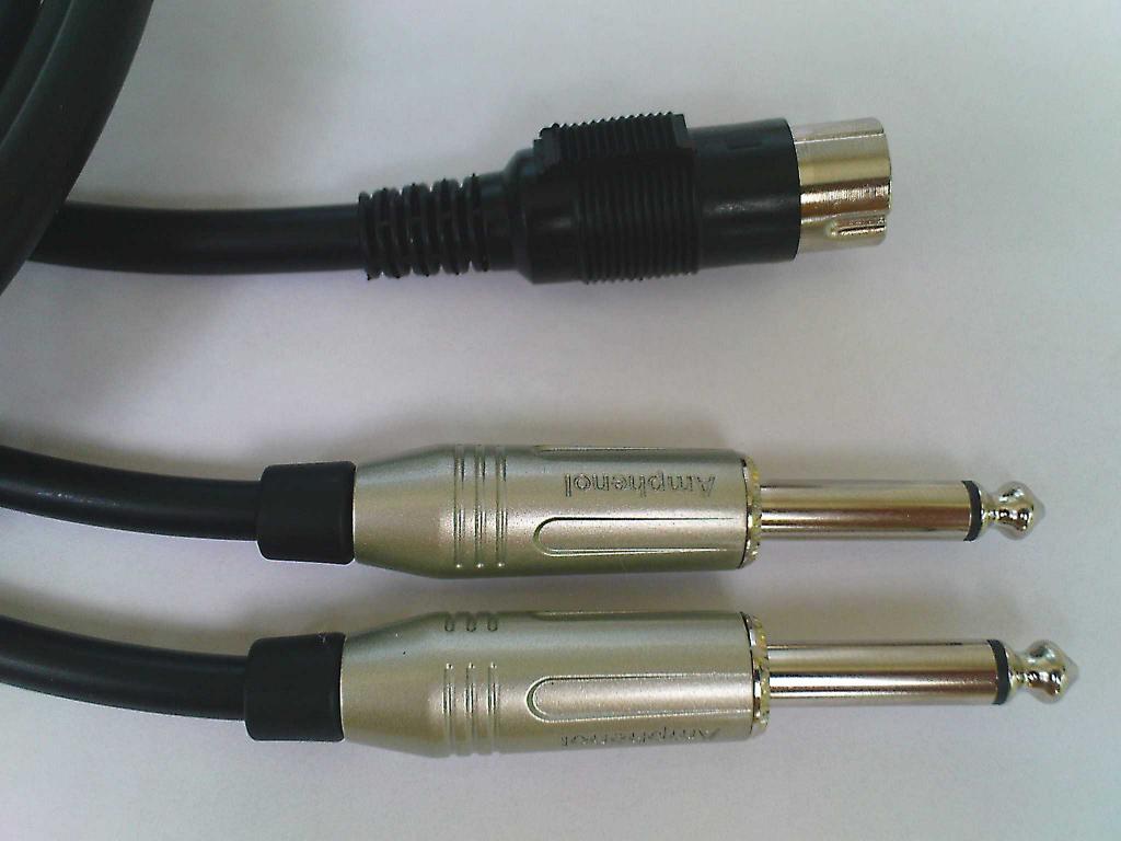 SHELLER kabel wtyk DIN5 / 2xJack 6.3mono 3m - Sklep, Opinie, Cena w Allegro