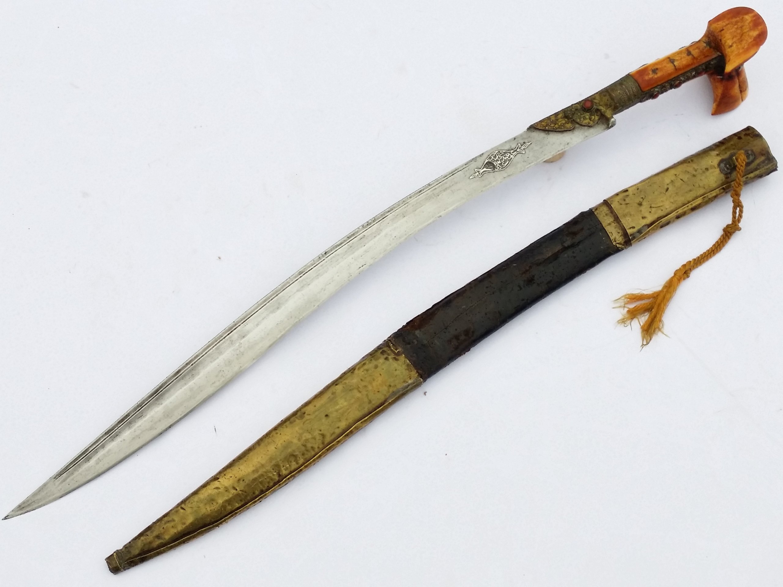 Jatagan Turcja XIX Wiek Kość Koralowiec Morski Ory - 7250354766 ...