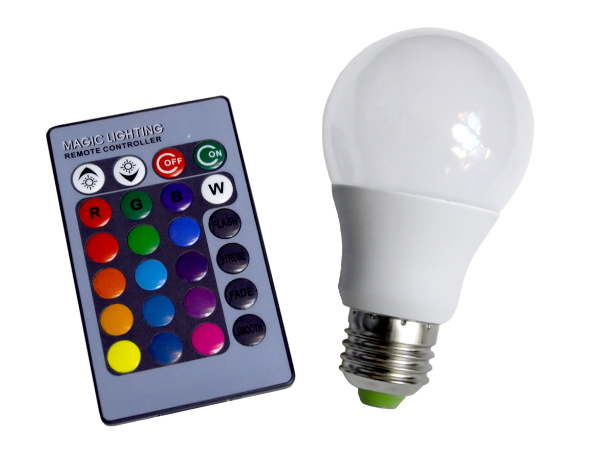 Żarówka LED RGB E27 z pilotem, 5W - 7516309026 - oficjalne archiwum allegro Żarówka LED RGB E27 z pilotem, 5W - 7516309026 - oficjalne archiwum allegro