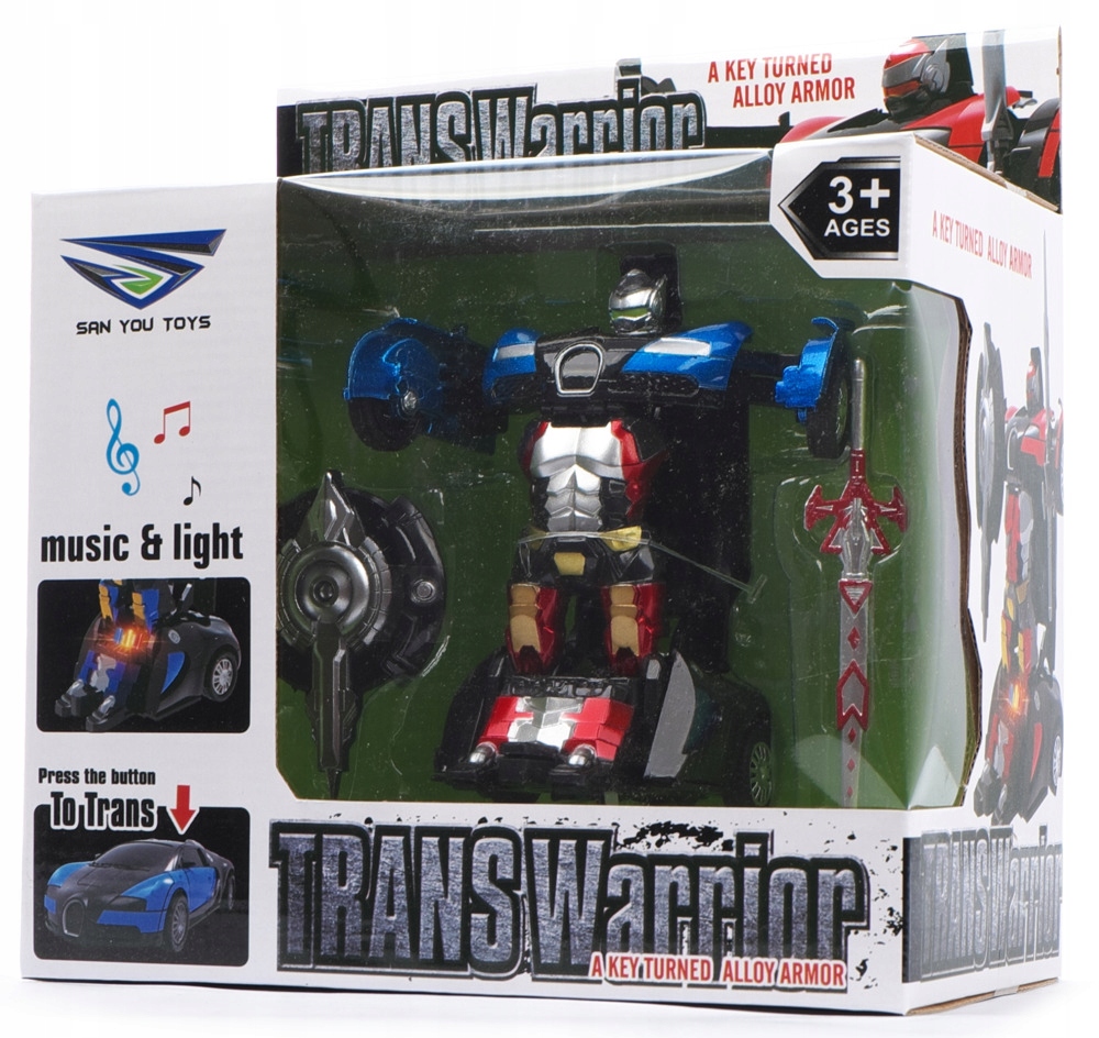 AUTO ROBOT TRANS WARRIOR FIGURKA SAMOCHÓD NAPĘD - 7661658618 ...