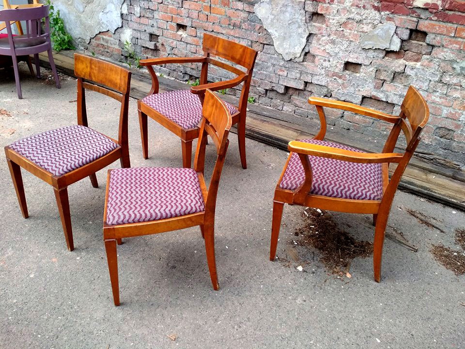 2 Fotele i 2 krzesła - polskie Art Deco - brzoza - 7635370498 ... 2 Fotele i 2 krzesła - polskie Art Deco - brzoza - 7635370498 ...