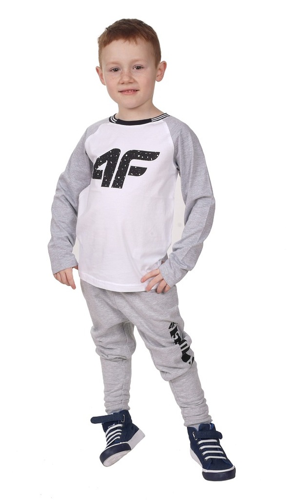 4F JUNIOR koszulka BLUZA JTSML205 134cm Z7 biała - 7223208440 ...