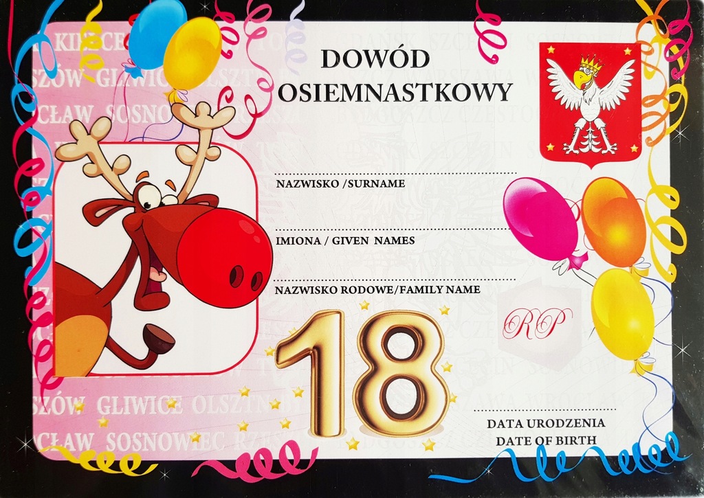 KARTKA na 18 urodziny dla DZIEWCZYNY i CHŁOPAKA ! - 7522435385 - oficjalne archiwum Allegro