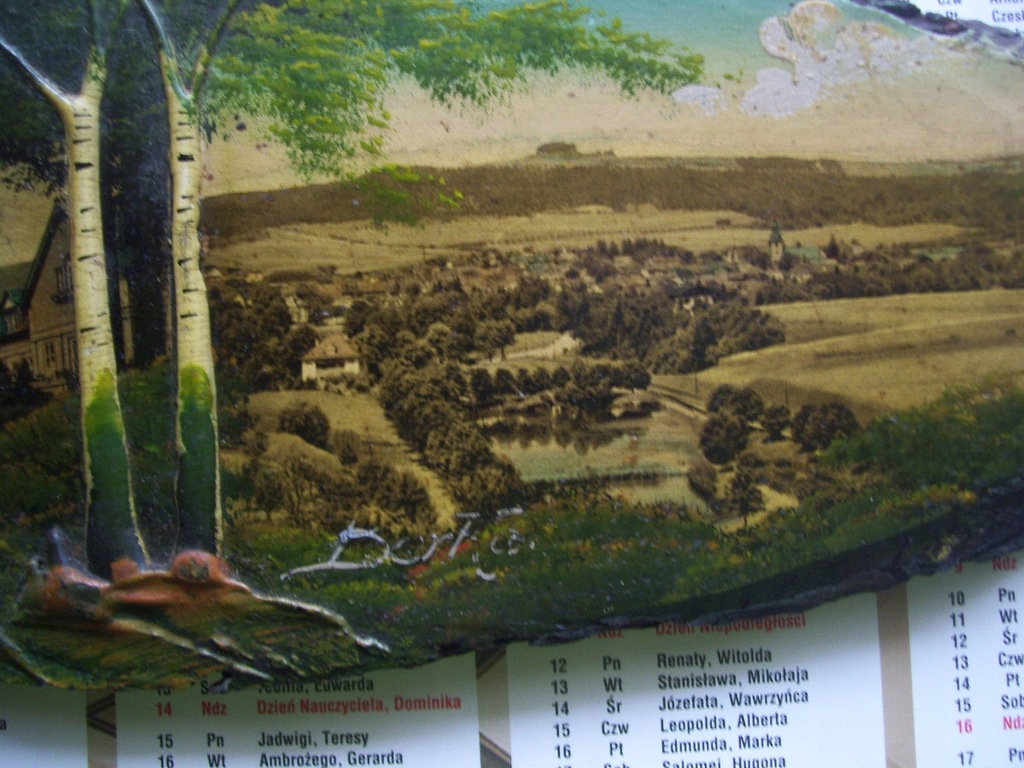 Zabytkowy obrazek drewno pamiątka Bad Berft Niemcy - 7722623269 ...