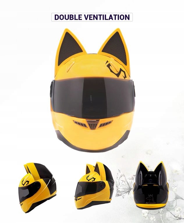 Kask Motocyklowy Cat Look Kot Kobieta Uszy Damski 7576677353 Oficjalne Archiwum Allegro