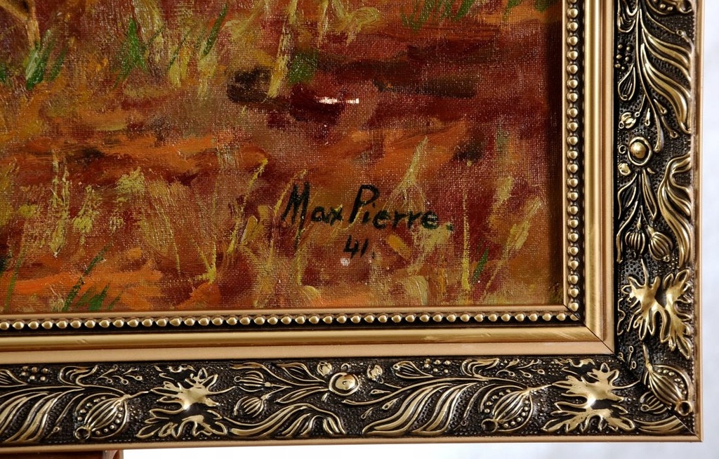 MAX PIERRE - JESIEŃ PIĘKNY OBRAZ OLEJNY 1941 ROK ! - 7564069516 ...