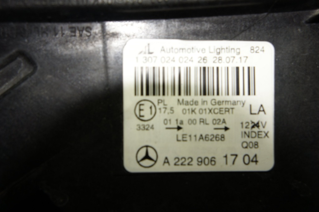 MERCEDES W222 S-KLASSA REFLEKTOR LEWY A 2229061704 - 7534100531 ...