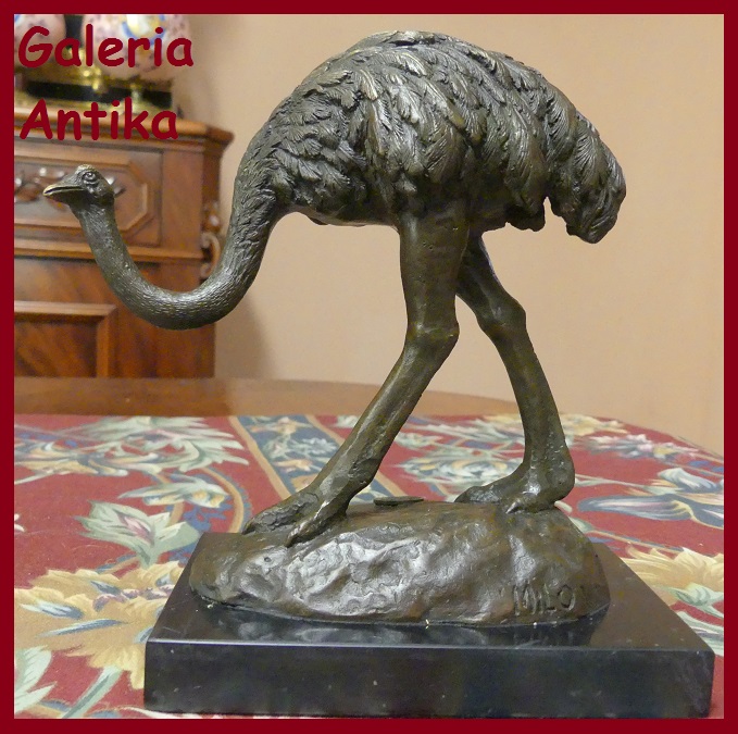 Figura brąz STRUŚ sygnatura J.B DEPOSEE ptak - 7435198337 - oficjalne ...